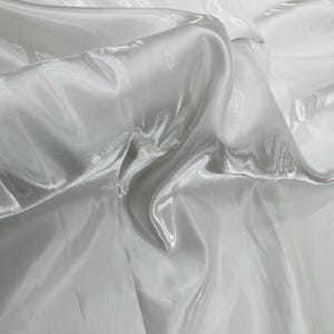 Off White Liquid Crystal Satin Fabric: Ultra Glossy Bridal Satin by the ...