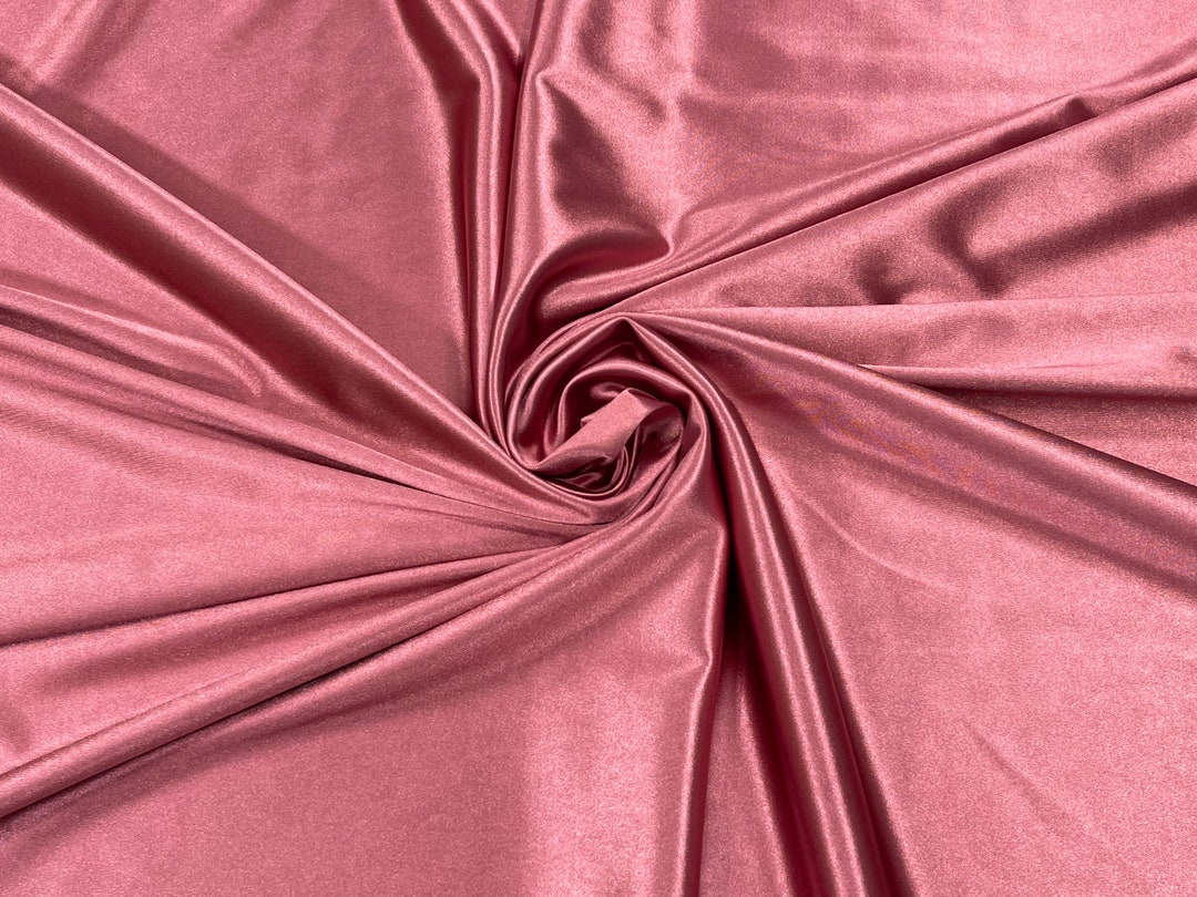 Mauve Shiny Polyester Spandex Stretch Fabric: 4-way Stretch Sold by the ...