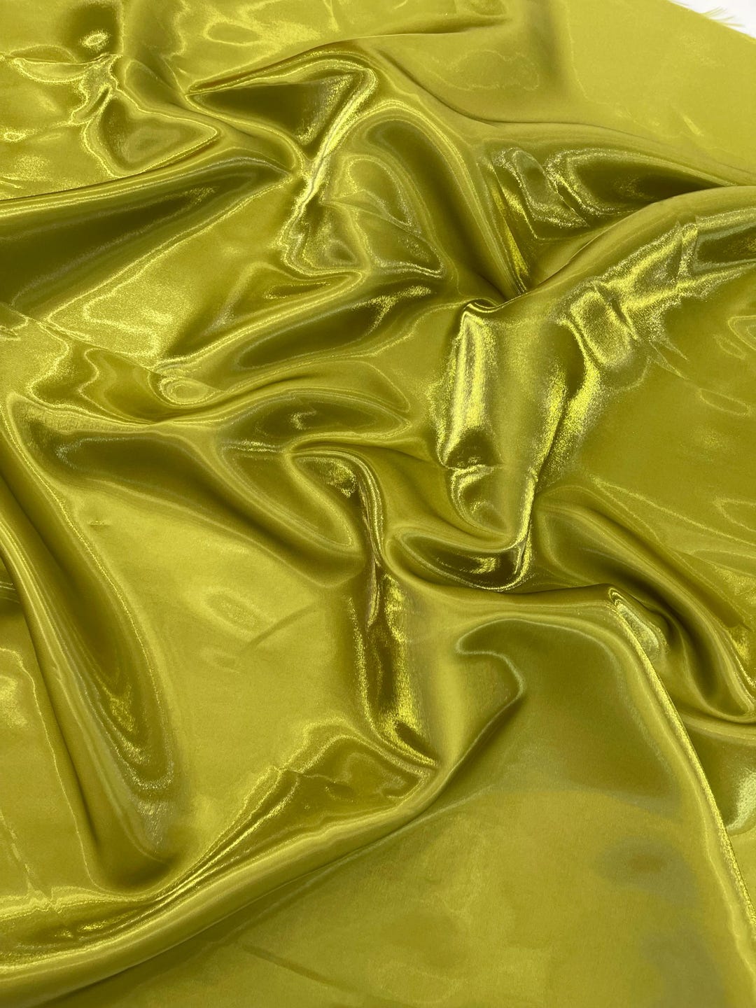 Light Olive Liquid Crystal Silk Satin by Yard, Liquid Bridal Satin ...