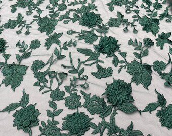 Green Lace Fabric | Etsy