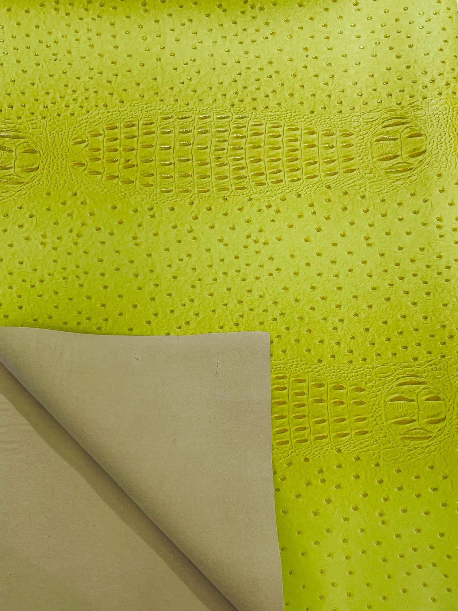 Yellow Embossed Ostrich Gator Vinyl Fabric: 54" Wide Upholstery - Etsy