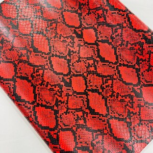 Red Snake Skin Embossed Vinyl - Python Snake Upholstery Accessory ...