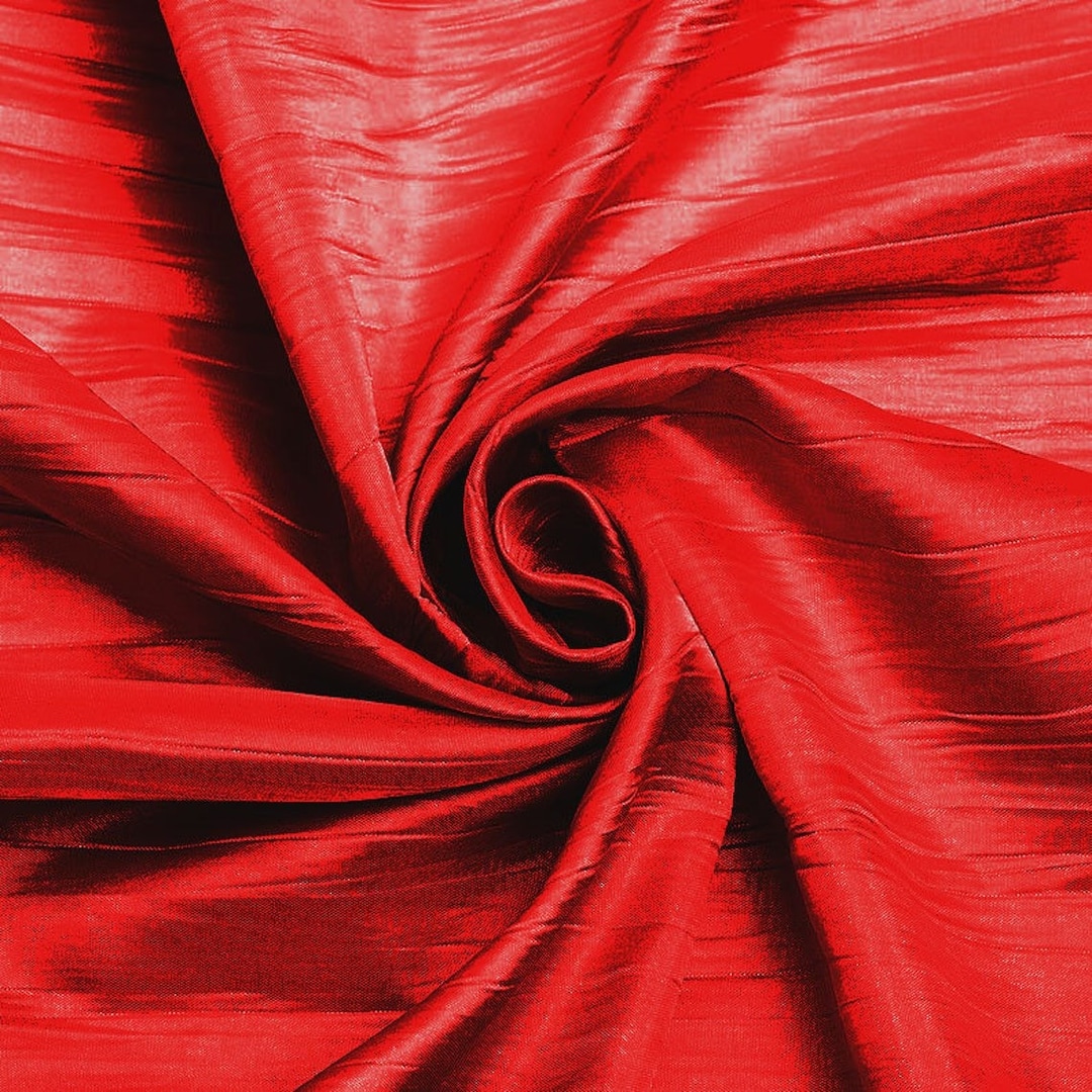 Crushed Taffeta Fabric - Red - 54" Inch Wide Crushed Taffeta Creased ...