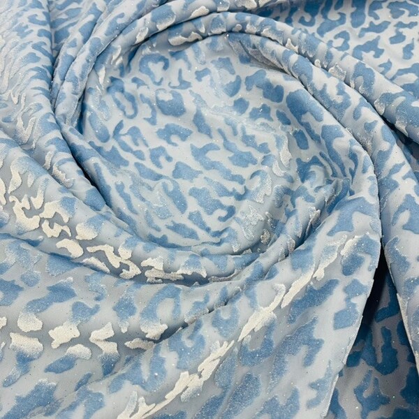 Blue Leopard Fabric - Etsy