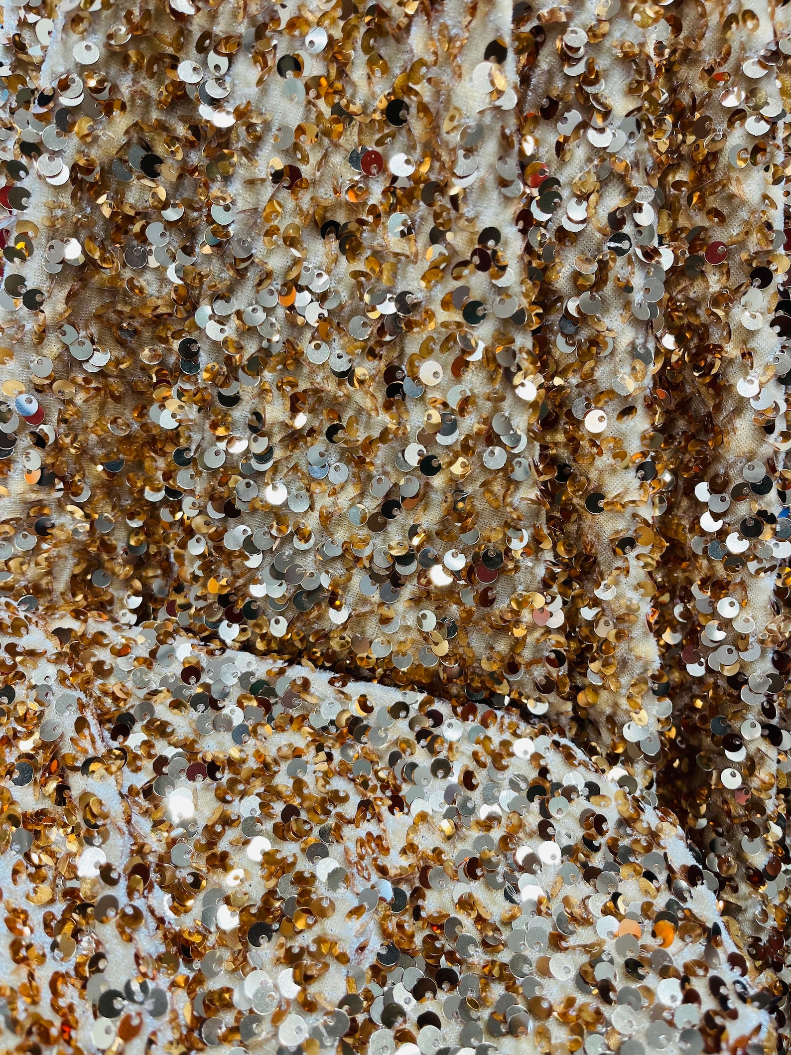 Gold Sequin on Stretch Velvet With Luxury Sequins All Over 5mm | Etsy