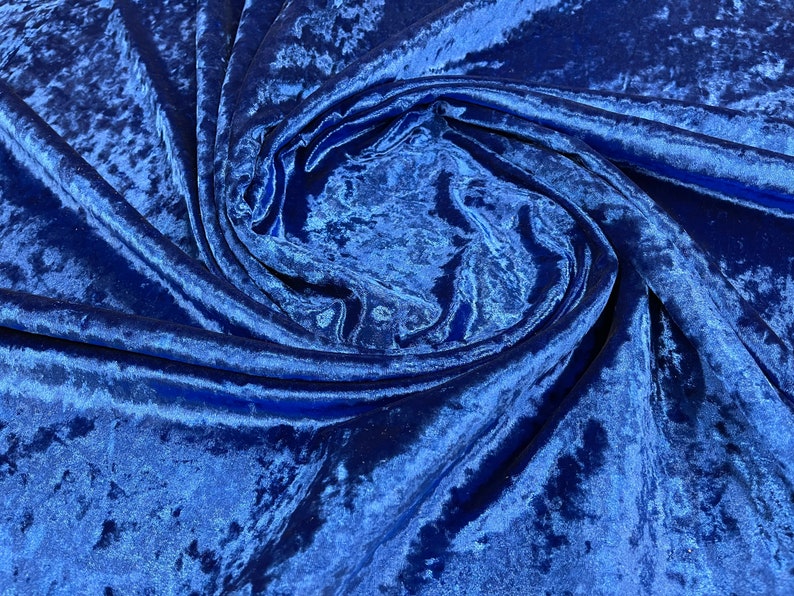 Royal Blue Stretch Crushed Velvet Fabric Sold by the Yard | Etsy