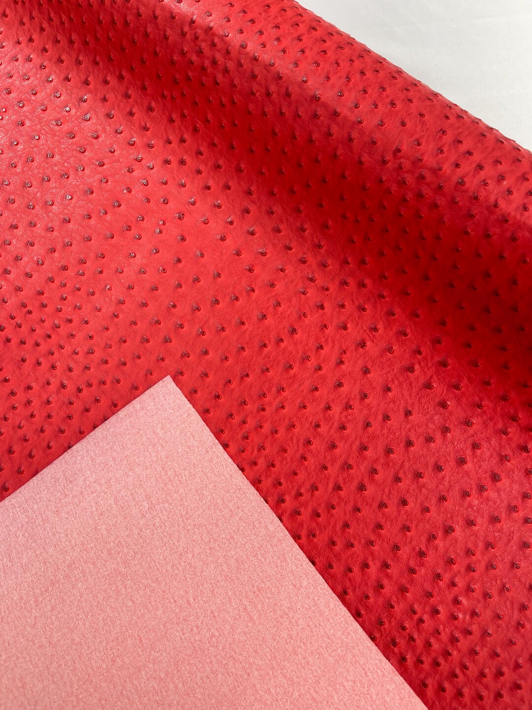 Red Ostrich Embossed Vinyl Fabric: 54" Wide Faux Leather Upholstery - Etsy