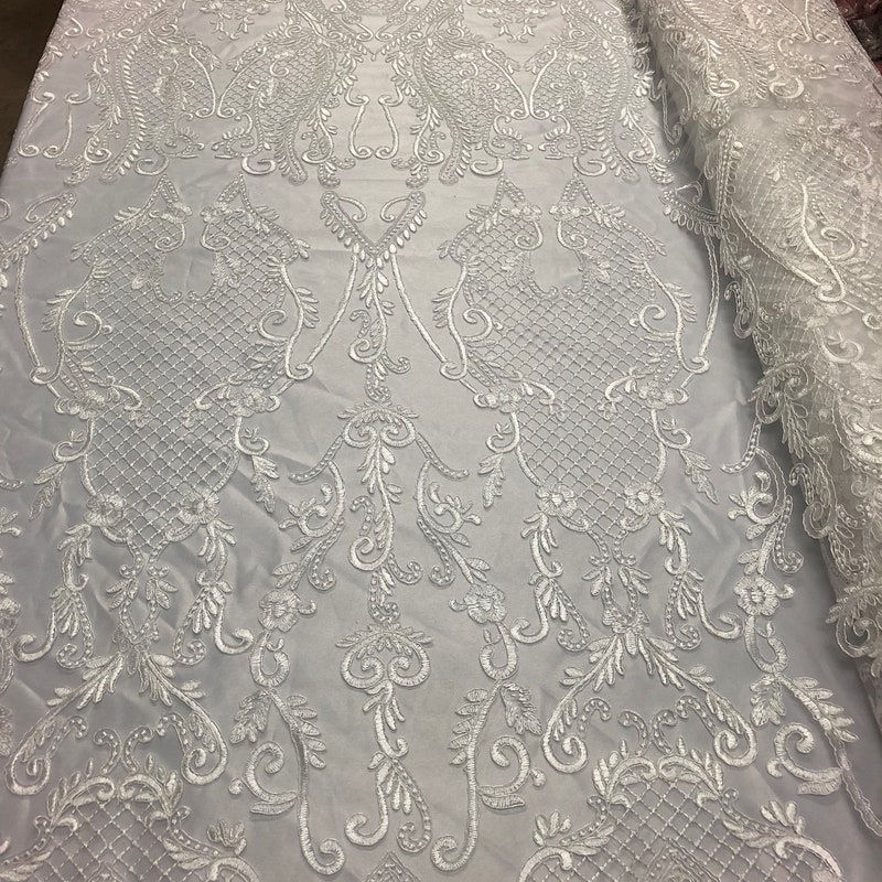 White Lace Fabric by the Yard - Etsy