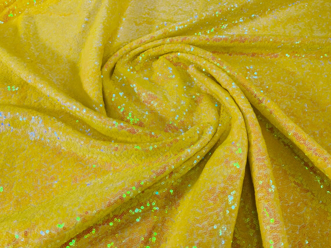 Yellow Iridescent Sequin Fabric Mini Glitz Sequins Sequin - Etsy