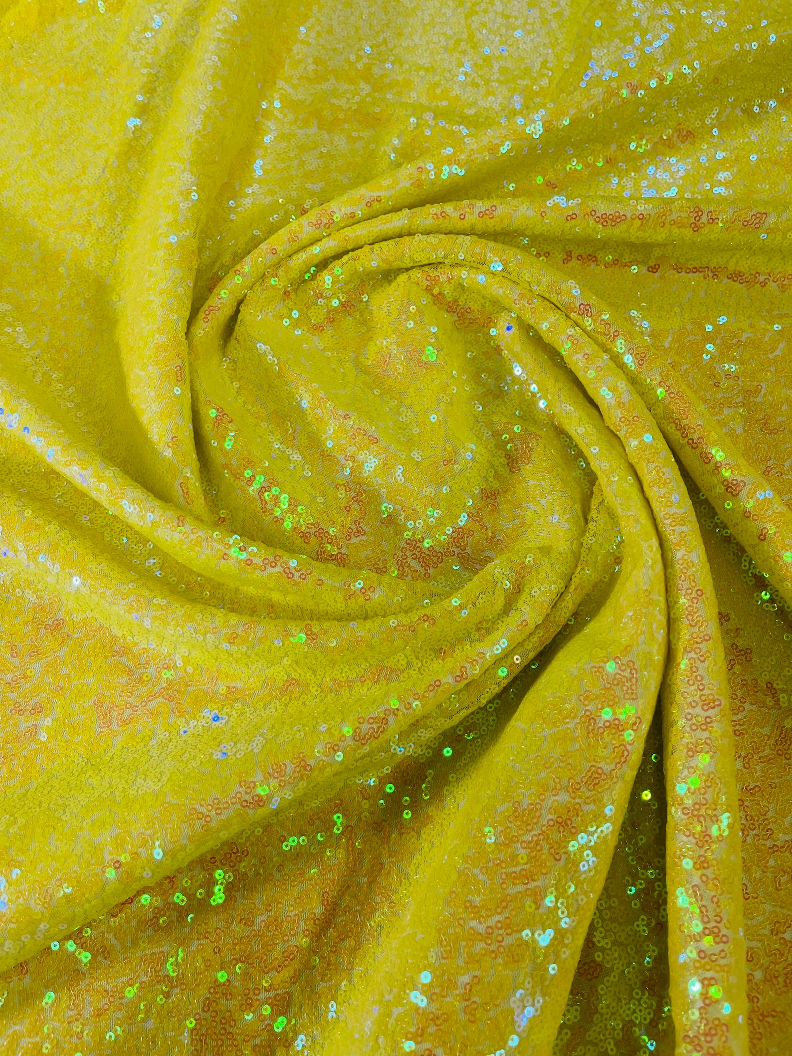 Yellow Iridescent Sequin Fabric Mini Glitz Sequins Sequin - Etsy