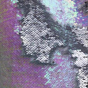 Iridescent Pink/silver Flip up Sequins Fabric: 2-way Stretch - Etsy
