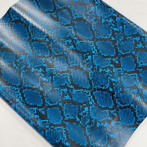 Midnight Blue Snake Skin Embossed Vinyl: Python Faux Leather Upholstery ...