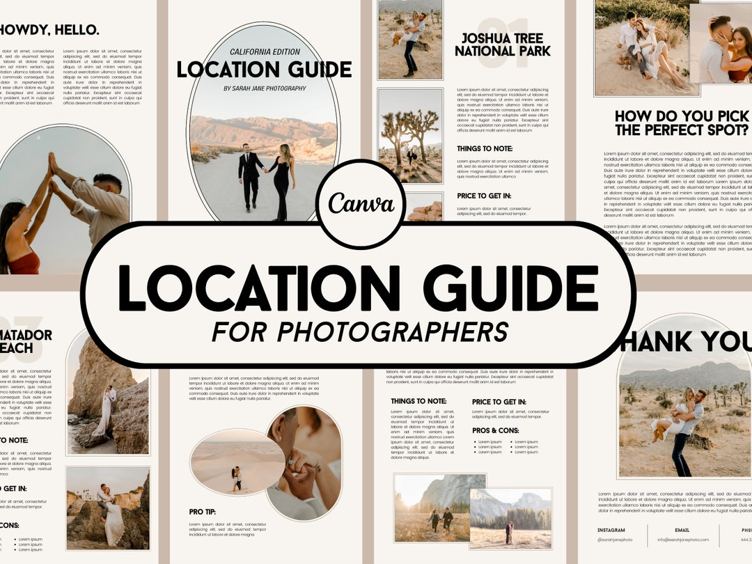 Photographer Location Guide, Wedding Photography Template, Photography ...