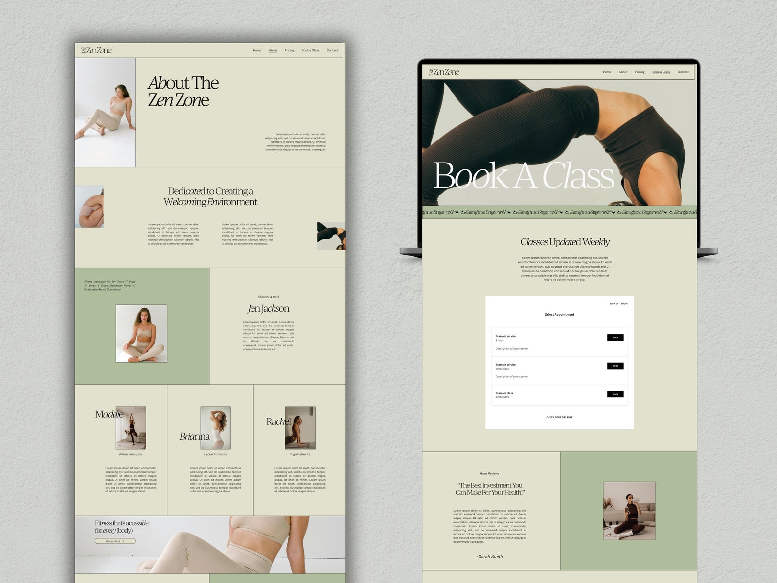 Fitness Website Theme, Pilates Instructor Booking Site, Squarespace 7.1 ...