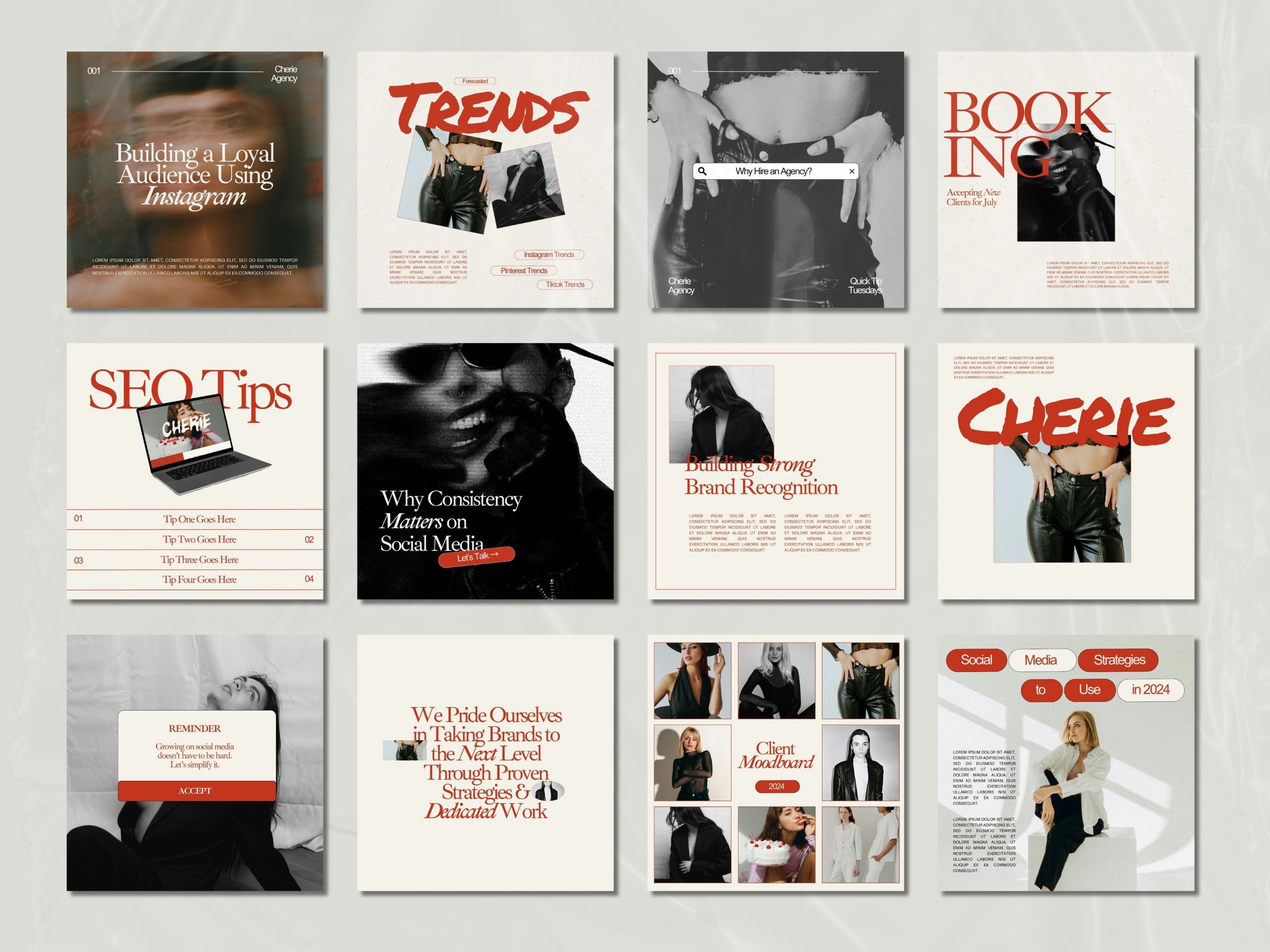 Red Instagram Templates for Business Coaches, Brand Strategist Template ...