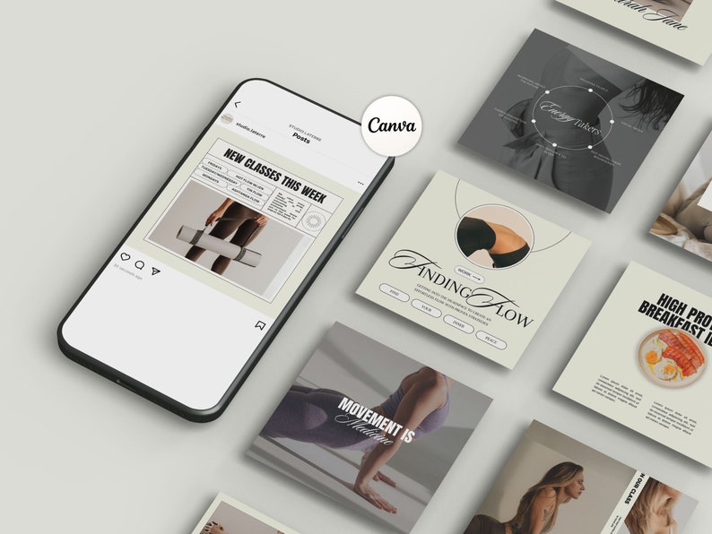 Instagram Templates for Fitness Studios, Fitness Coach IG Templates ...