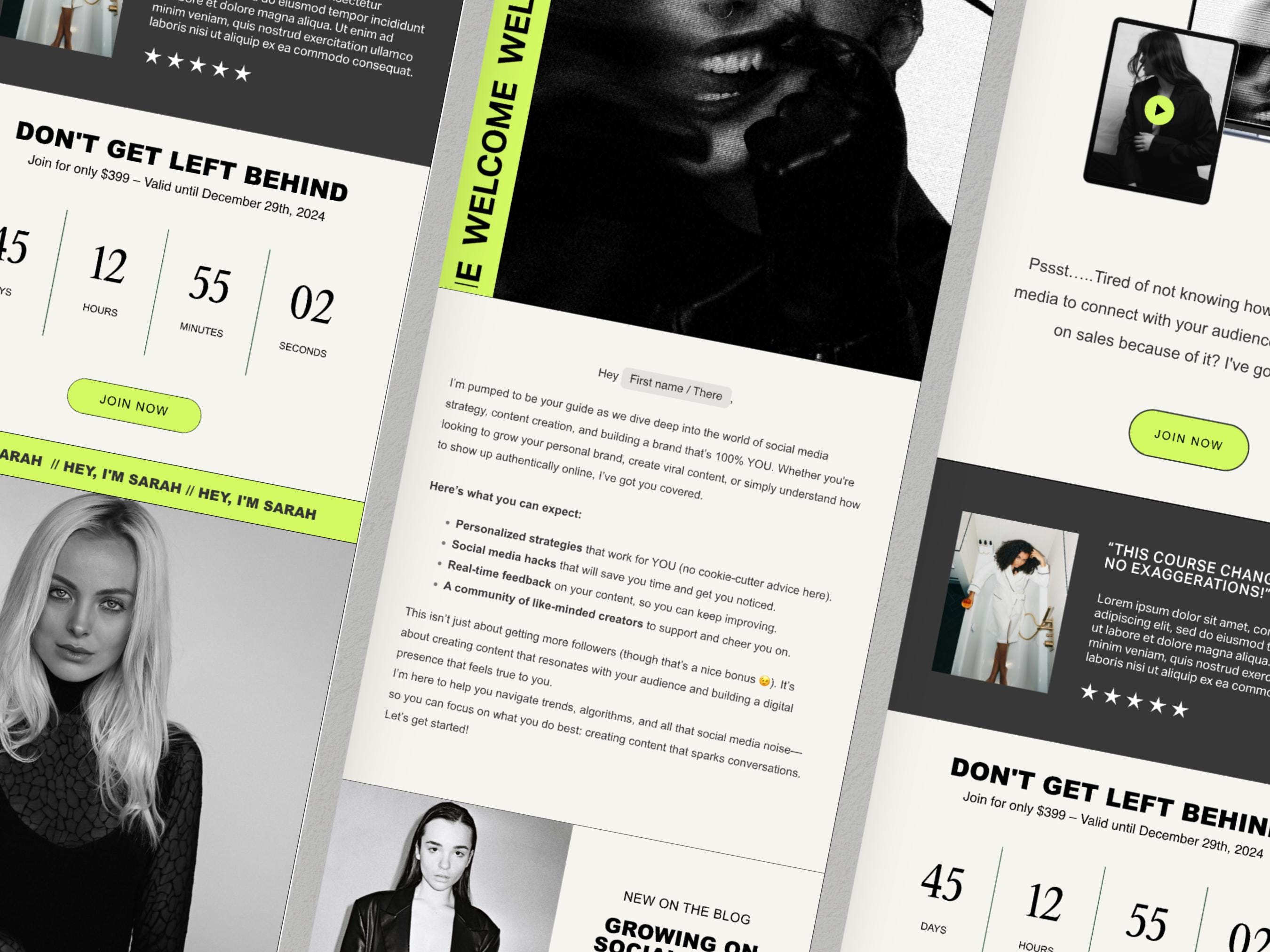 Flodesk Template, Neon Email Template, Email Newsletter for Social ...