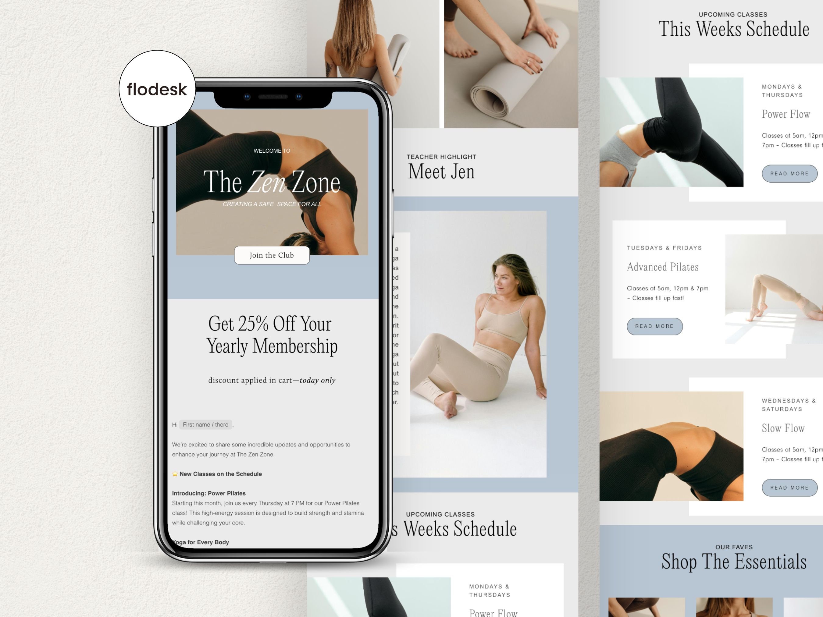 Flodesk Template, Colorful Email Template, Email Newsletter for Yoga ...