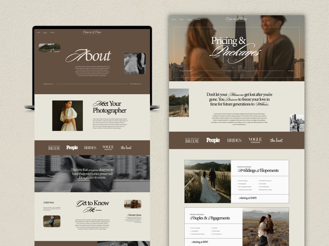 Squarespace Photographer Website Template, Wedding Photographer Website ...