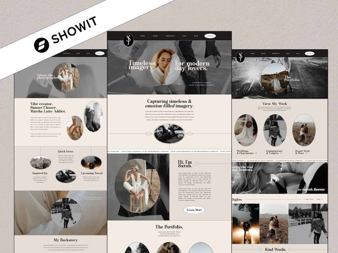 Showit Template, Website Template for Wedding Photographers ...