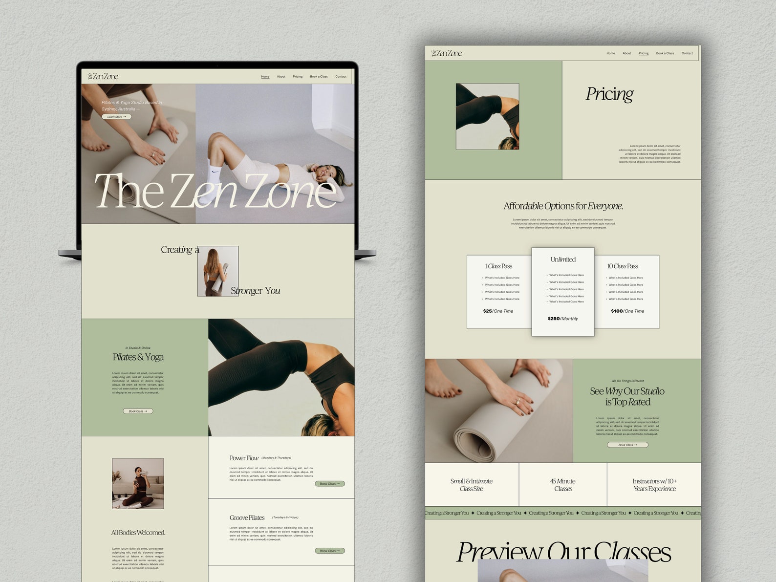 Fitness Website Theme, Pilates Instructor Booking Site, Squarespace 7.1 ...