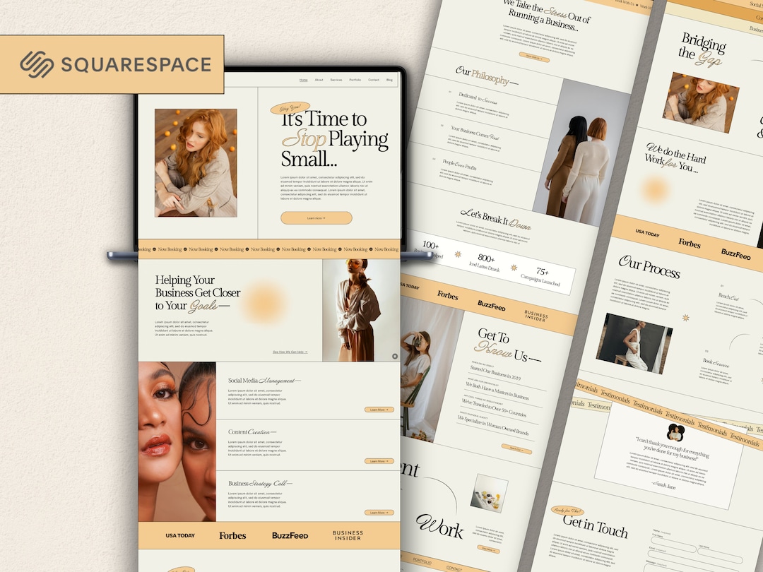 Marketing Agency Website, Squarespace Template, Virtual Assistant Site ...