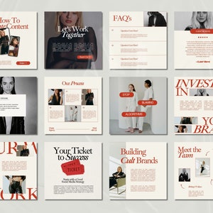 Red Instagram Templates for Business Coaches, Brand Strategist Template ...