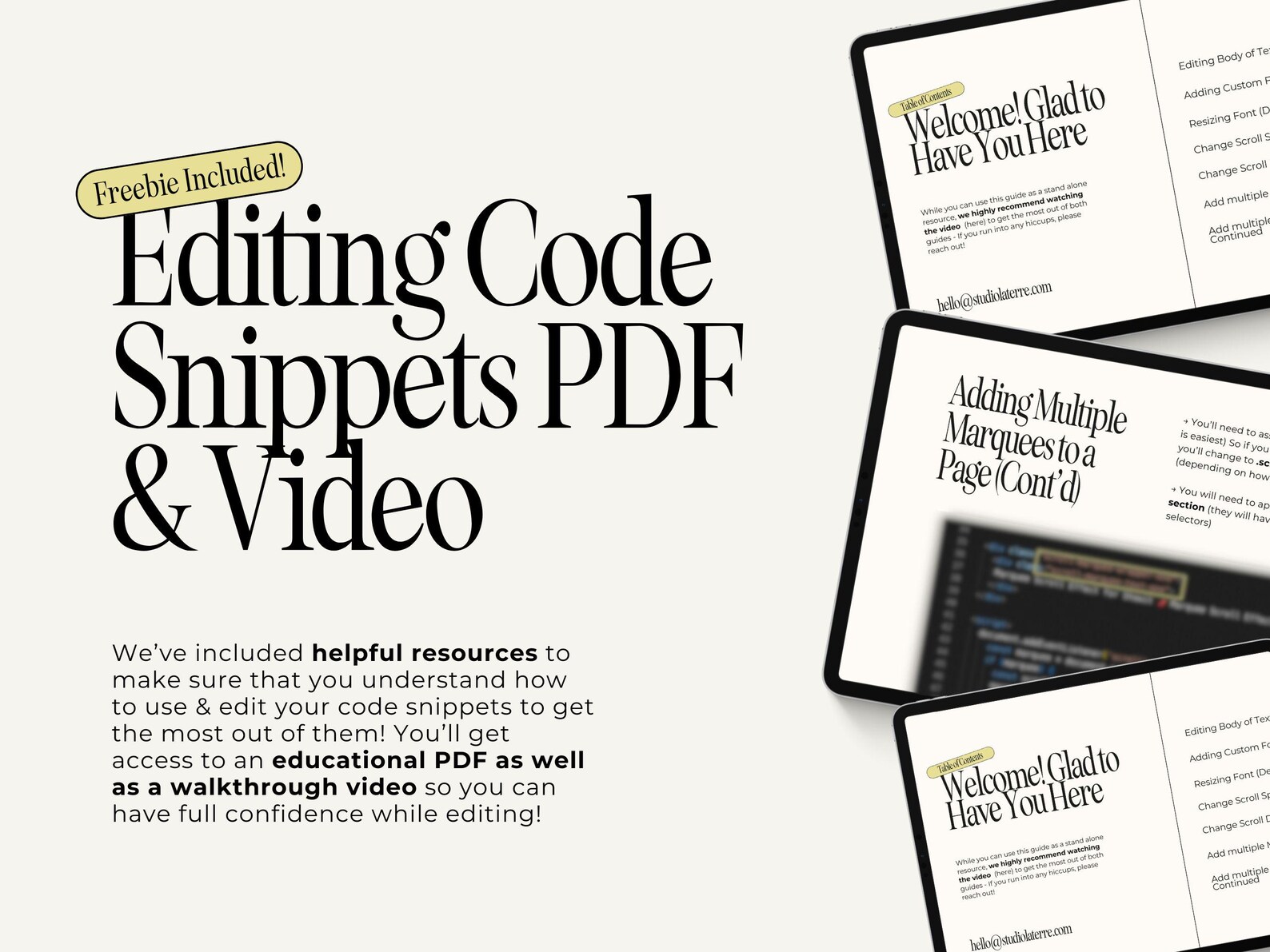 Showit Code Snippet, Marquee Scroll Effect for Showit, Showit Add-on ...