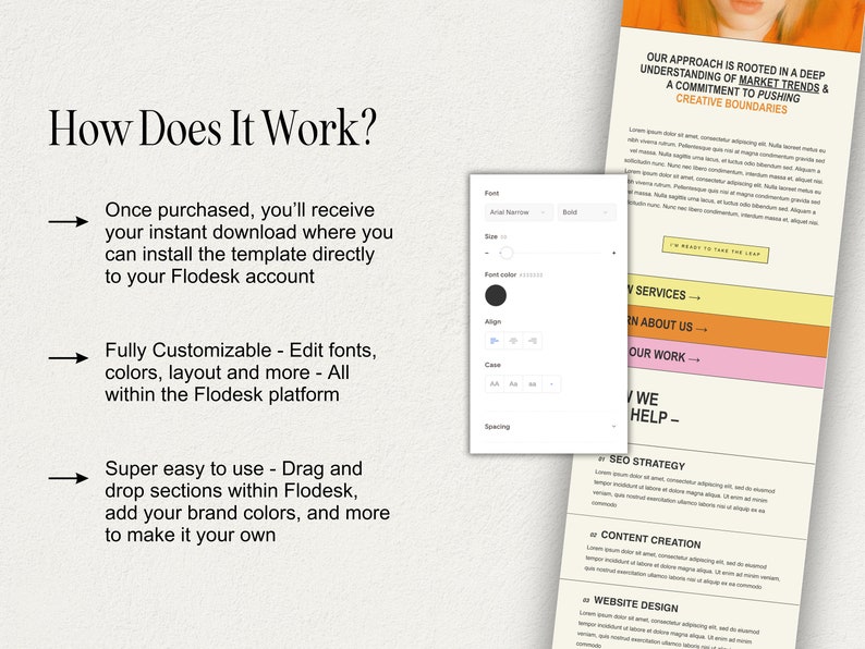 Flodesk Template, Colorful Email Template, Email Newsletter for Virtual ...
