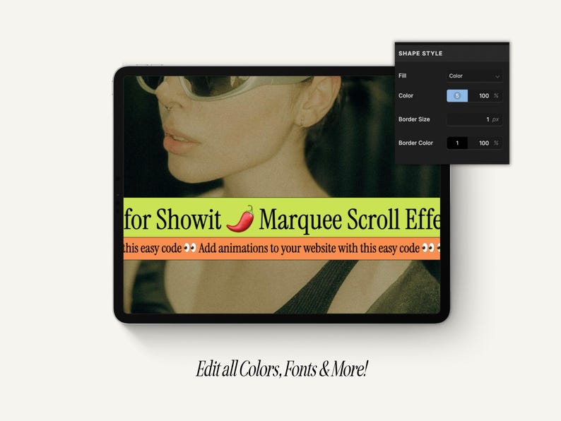 Showit Code Snippet, Marquee Scroll Effect for Showit, Showit Add-on ...