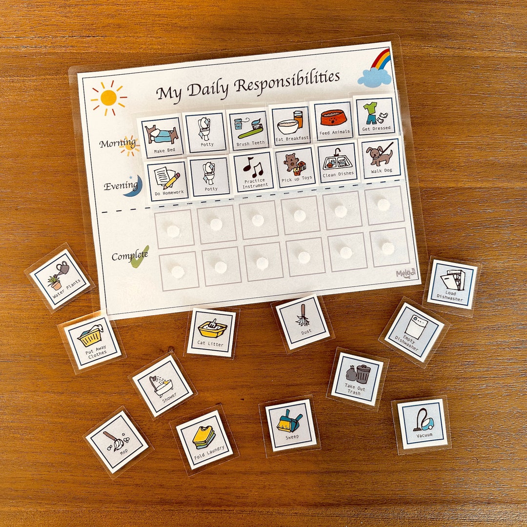 Kids Boys Responsibilities Daily Routine, House Chore Checklist ...