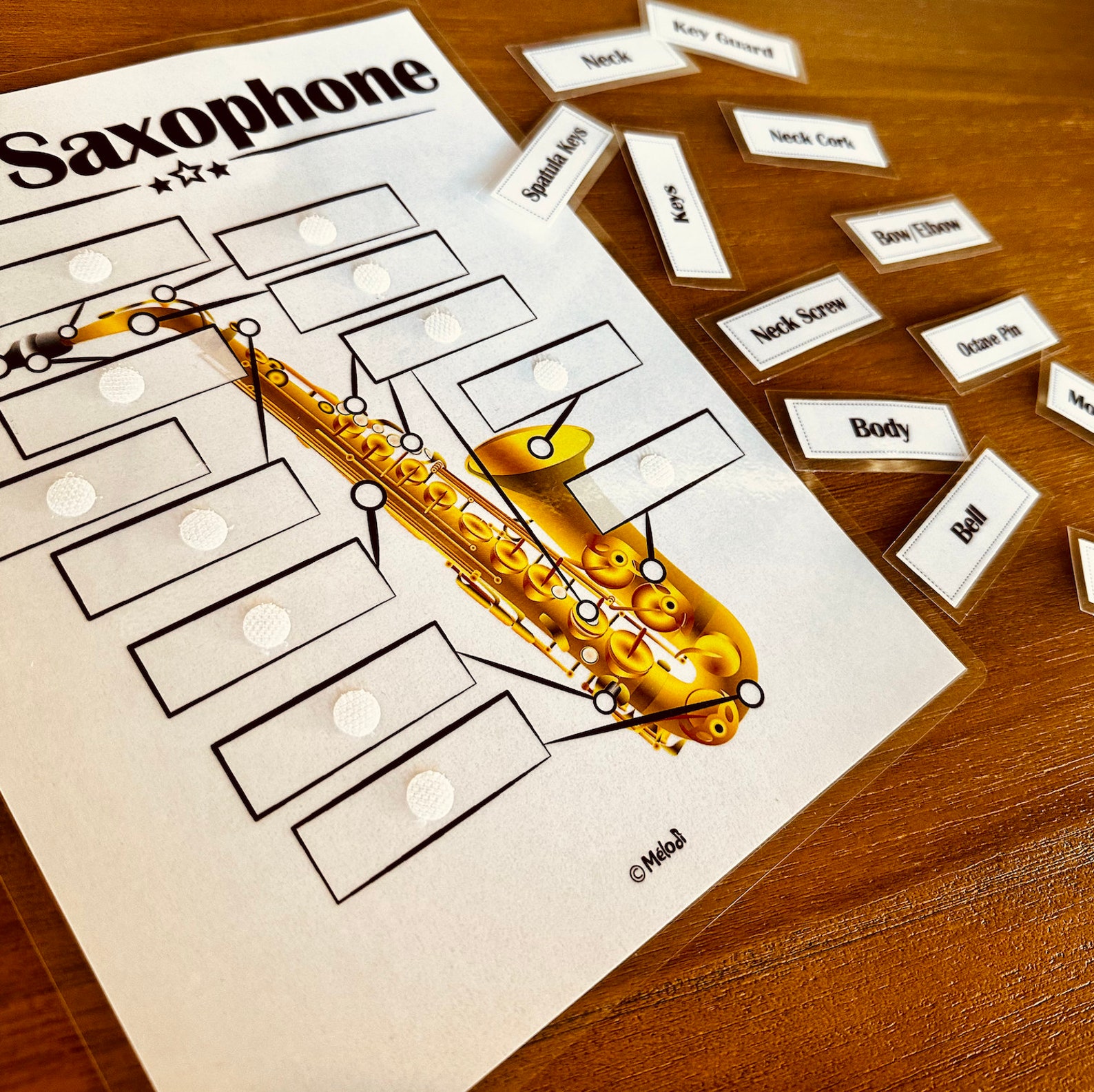 Saxophone Parts Printable Memory Game, Learning Saxophone, Beginner ...