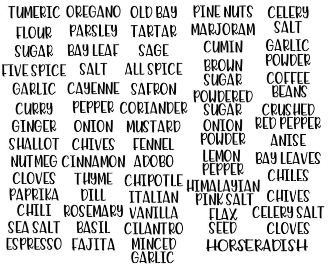 Custom Spice Labels - Etsy