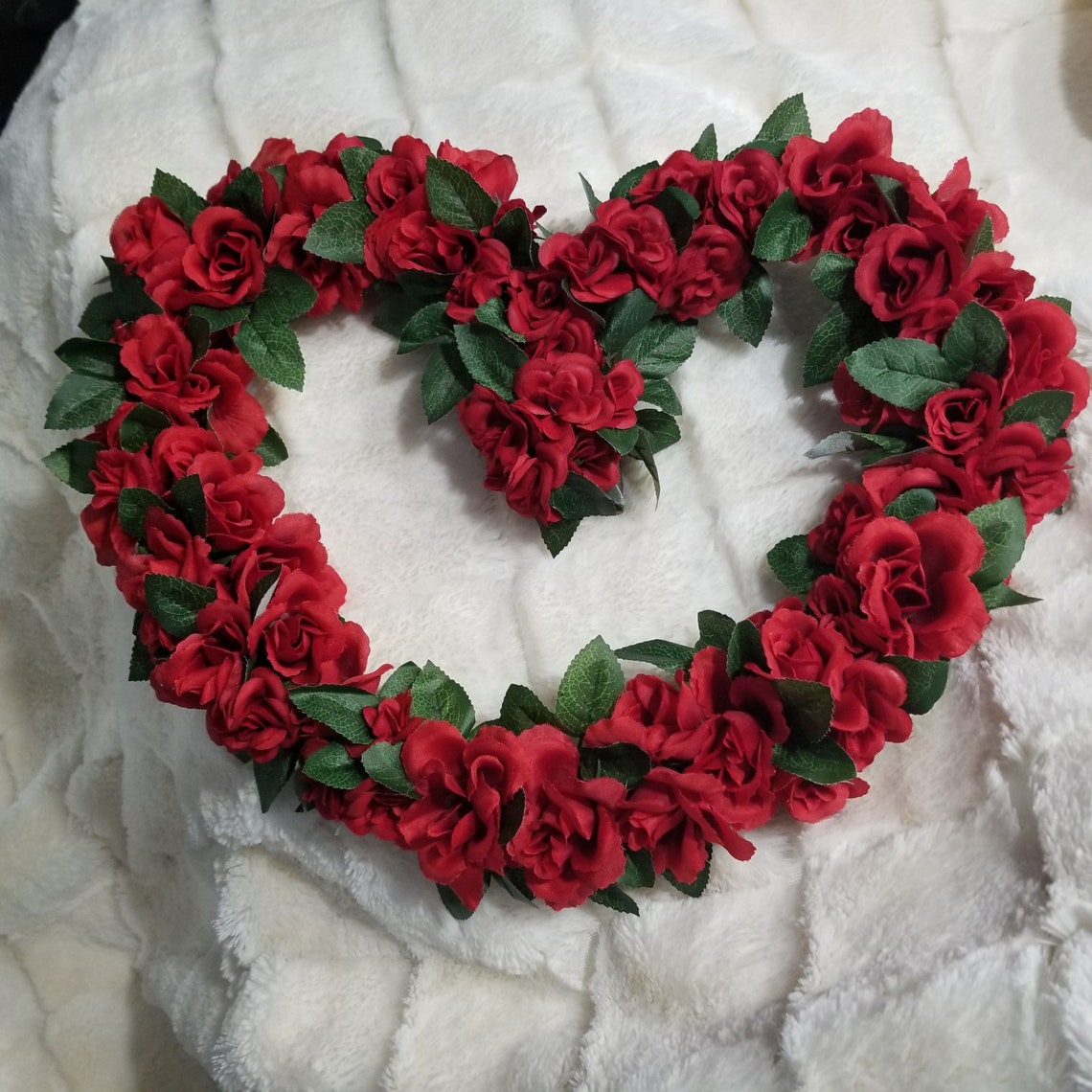Couronne de coeur roses rouges valentines forme de coeur | Etsy