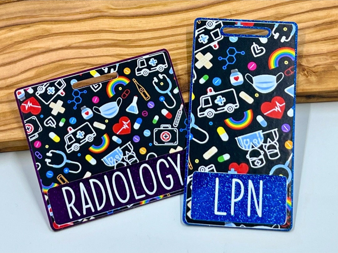 Custom Badge Buddy - Rainbow Emergency Badge Buddy - Nurse Badge Buddy ...