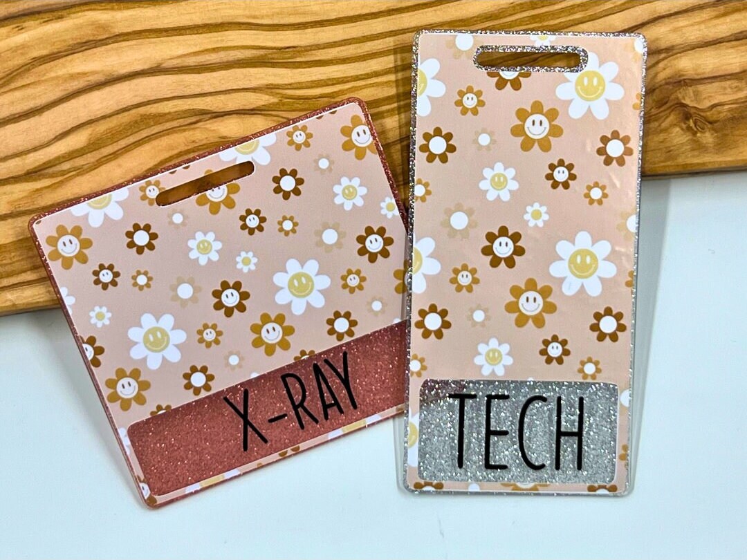 Custom Badge Buddy - Smiley Face Daisy Badge Buddy - Nurse Badge Buddy ...