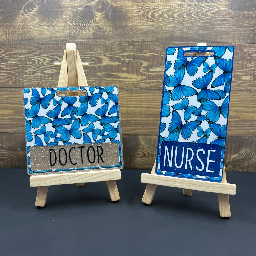 Custom Badge Buddy - Blue Butterfly Badge Buddy - Butterfly Badge Buddy ...