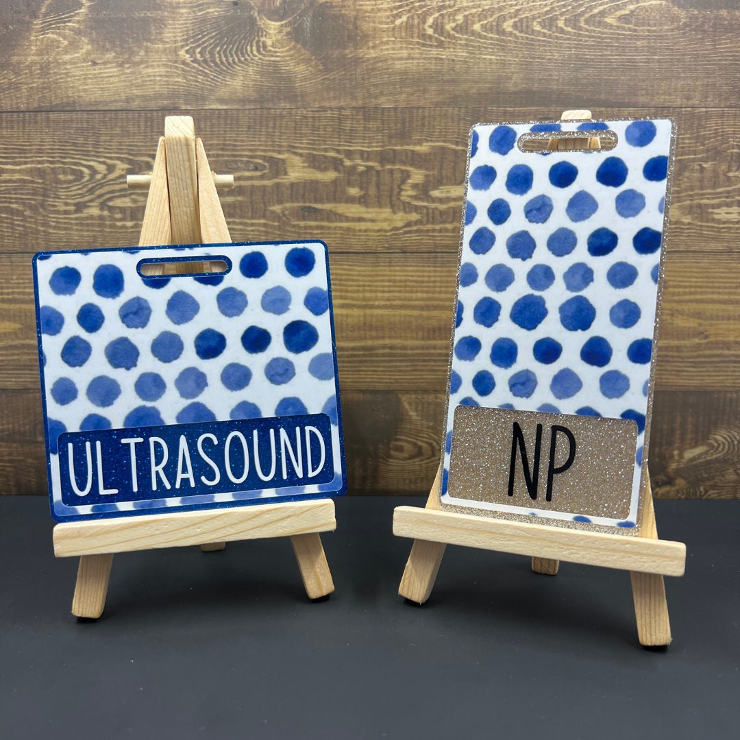 Custom Badge Buddy - Blue Polka Dot Badge Buddy - Minimalist Badge ...