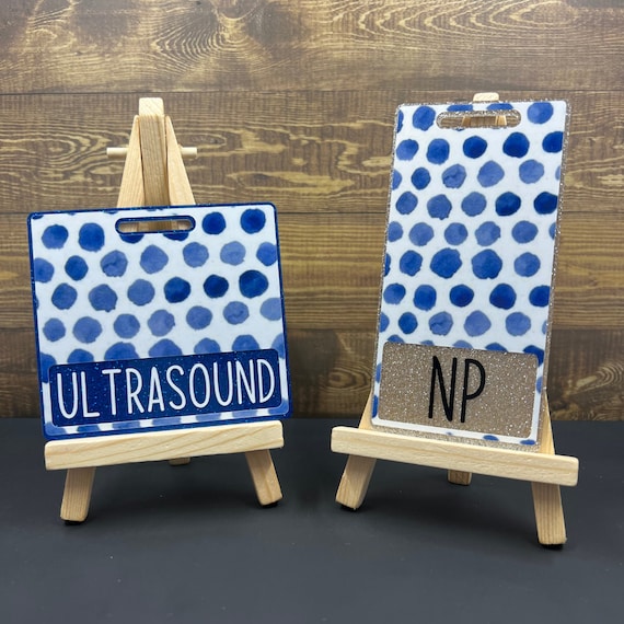 Custom Badge Buddy Blue Polka Dot Badge Buddy Minimalist | Etsy