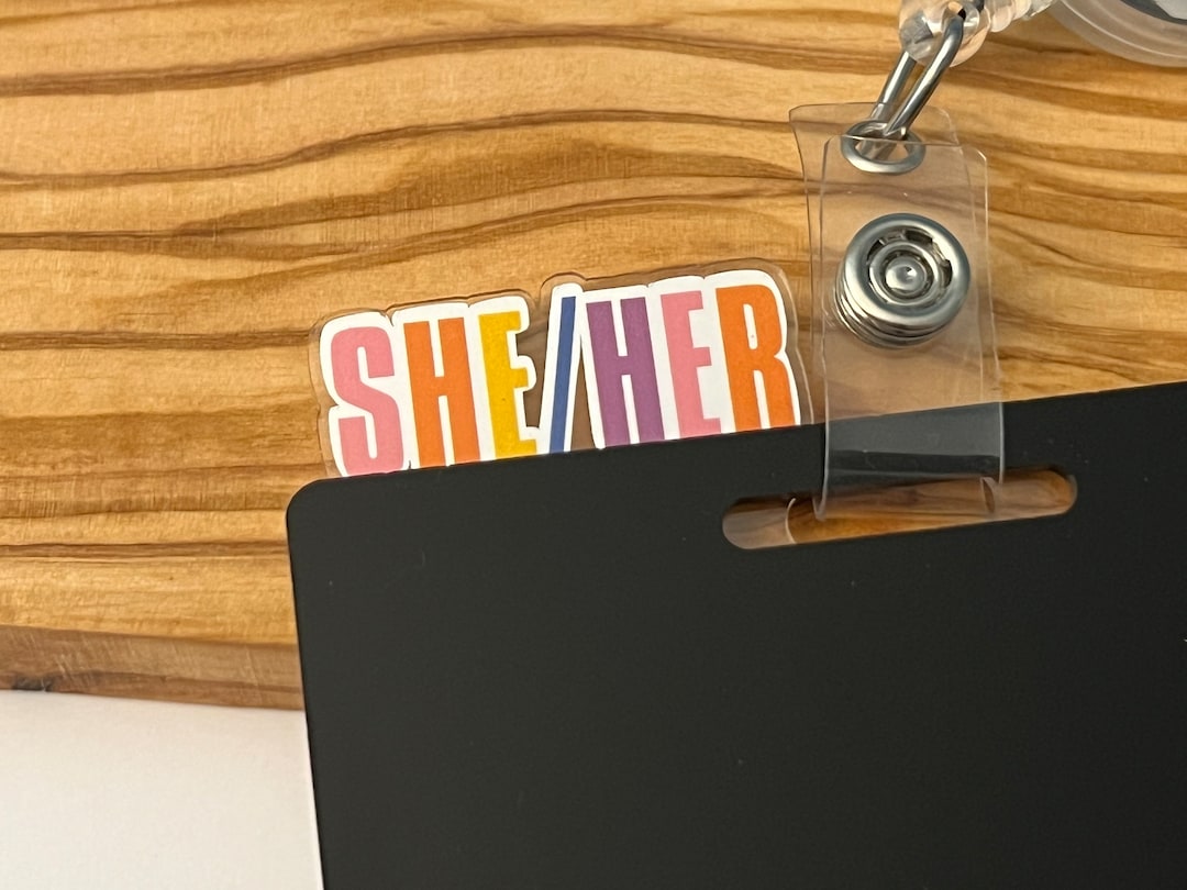 She/her Badge Buddy Topper - ID Badge Accessories - Radiology Gift ...
