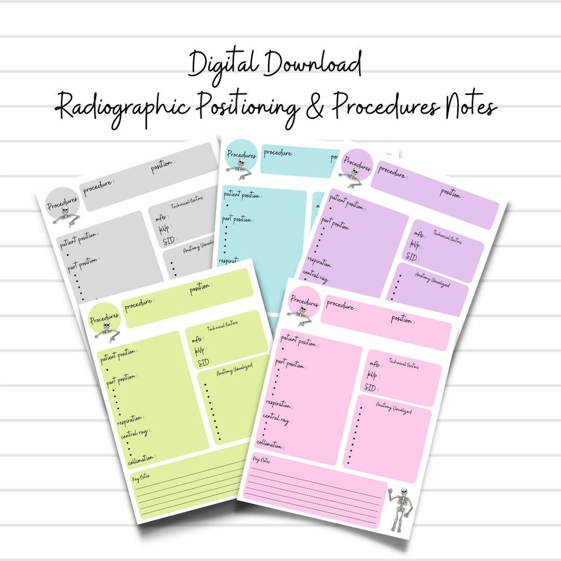 Radiology Lab and Clinical Notes Radiographic Procedures and - Etsy