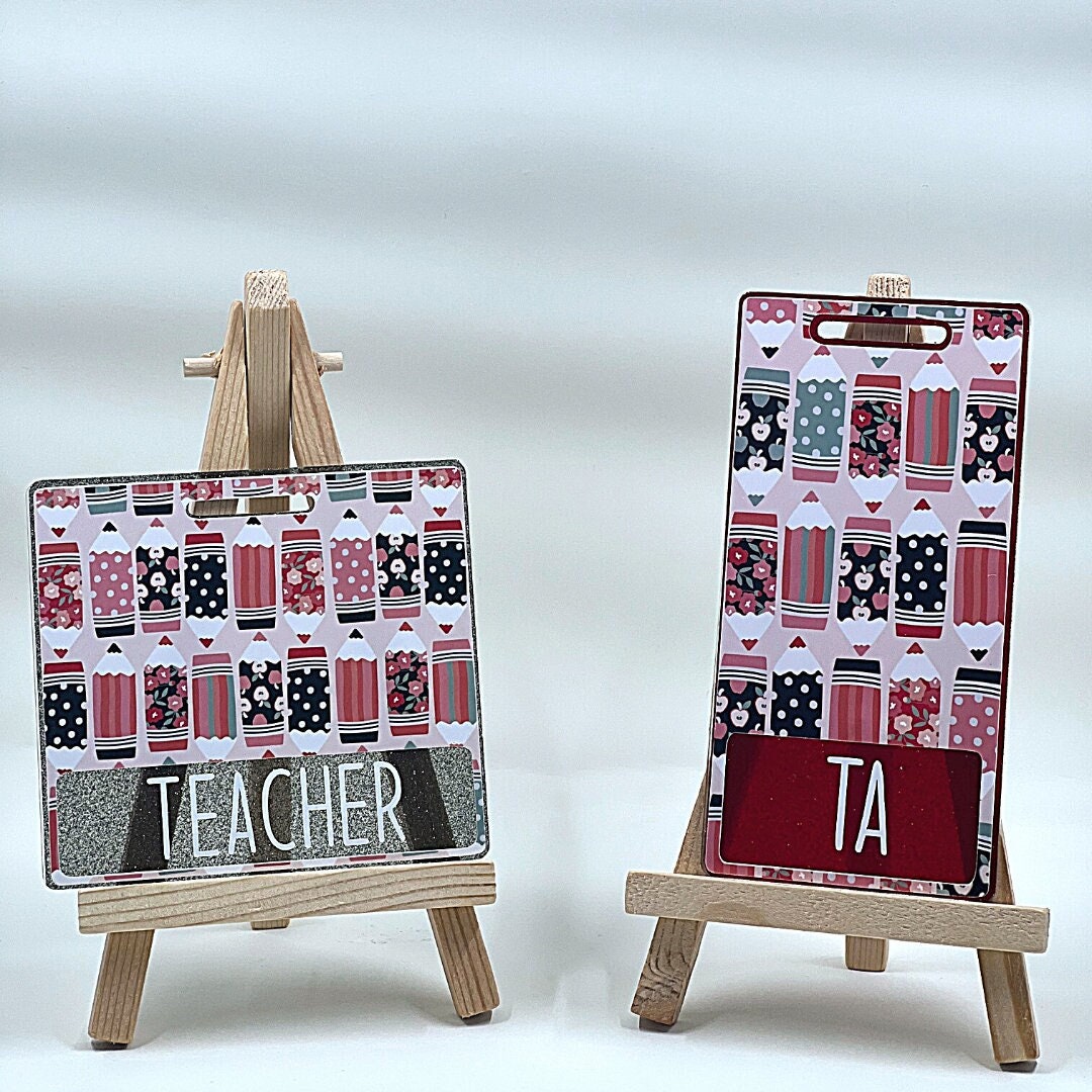 Custom Badge Buddy - Teachers Pencils Badge Buddy - Teacher Badge Buddy ...