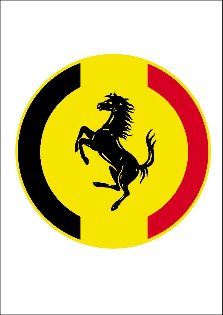 Ferrari Round Emblem 3 Colors Colors Logo Car Decals / Vinyl Sticker ...