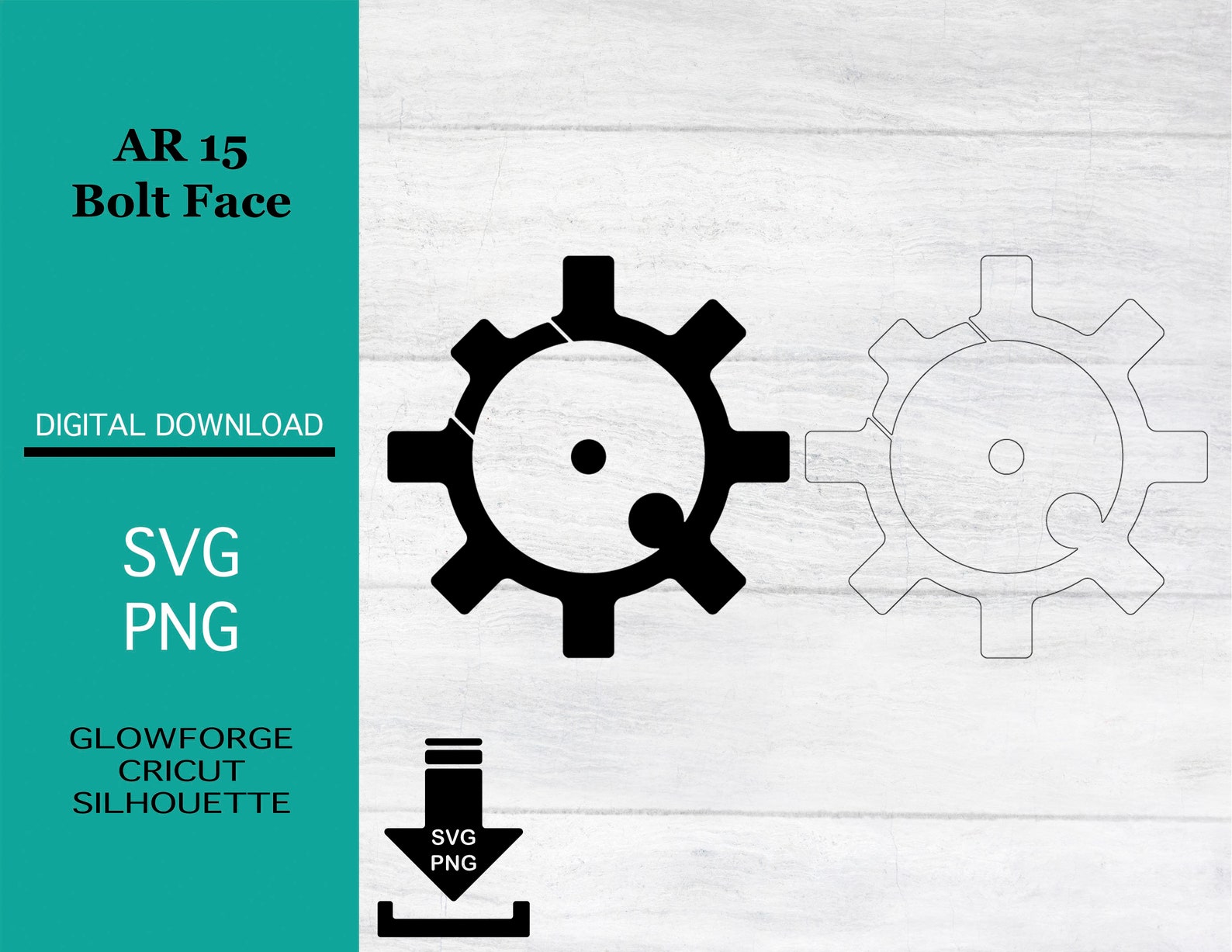 AR 15 Bolt Face Digital Download Files Truck Decal Laser | Etsy