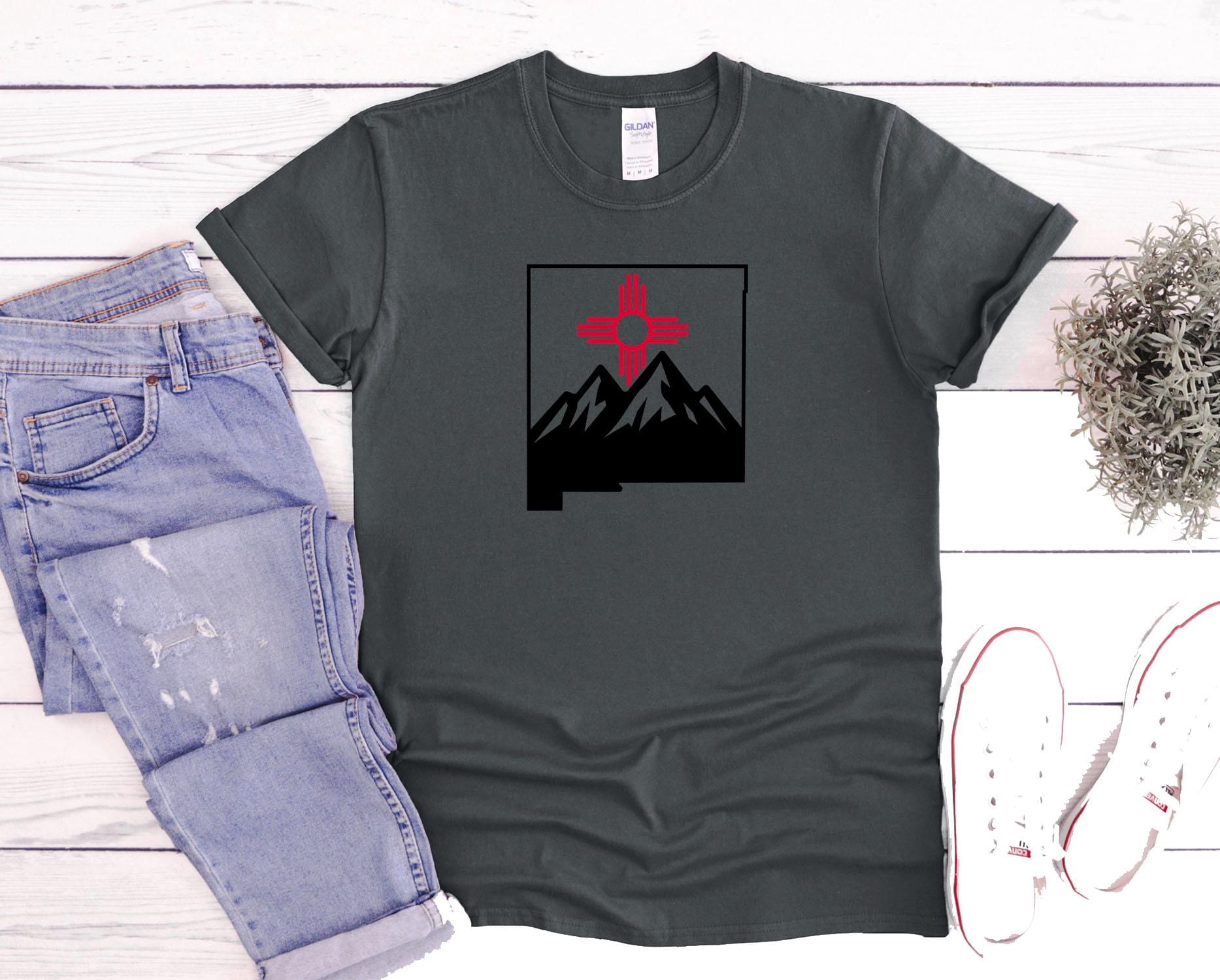 Zia With Mountains in New Mexico Outline Color, Black and White Digital ...