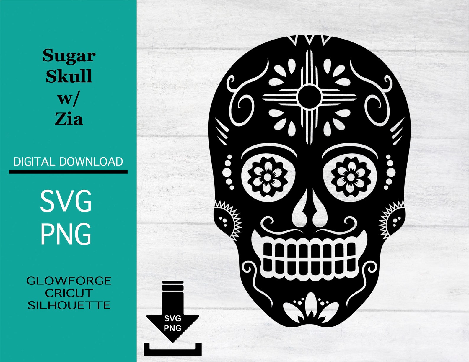 Sugar Skull With Zia Digital Download Svg Png Digital - Etsy