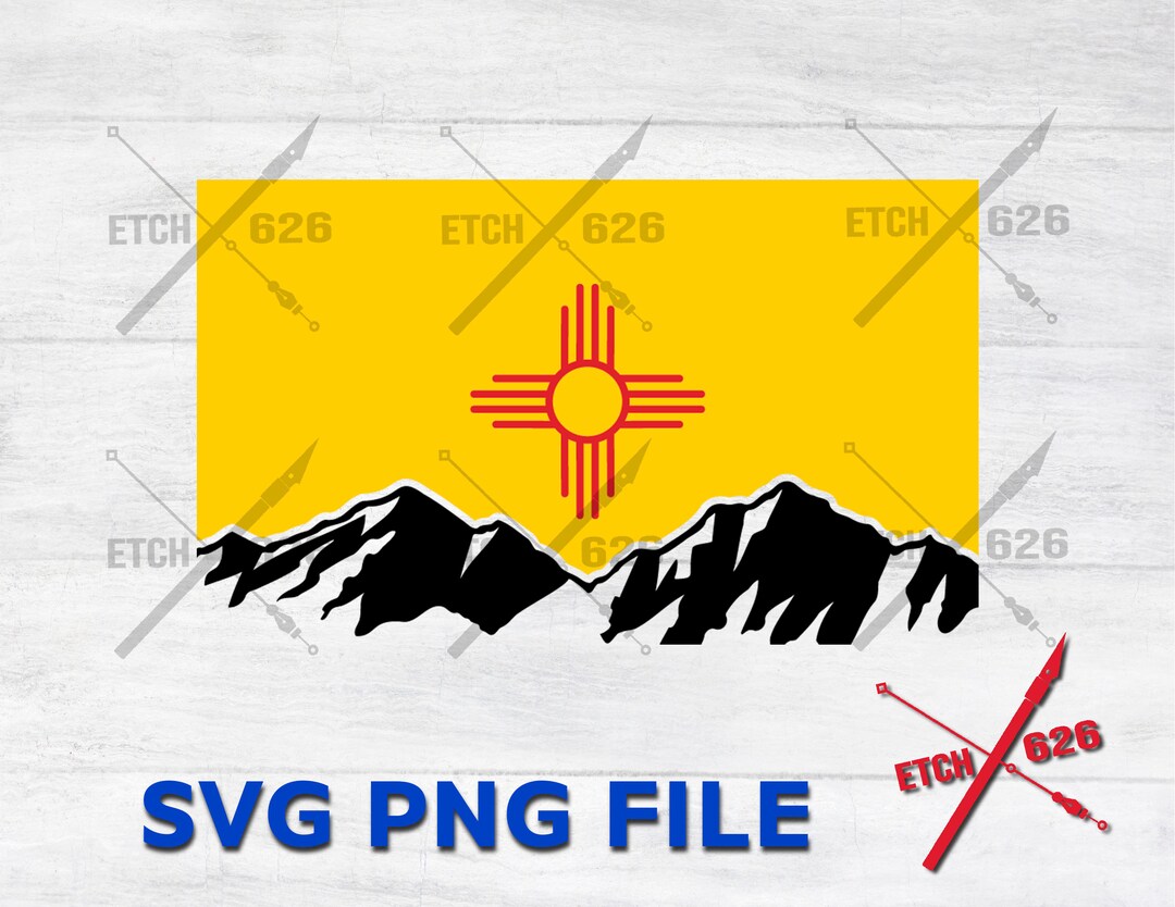 New Mexico State Flag With Mountains Digital Download, Svg, Png, Laser ...