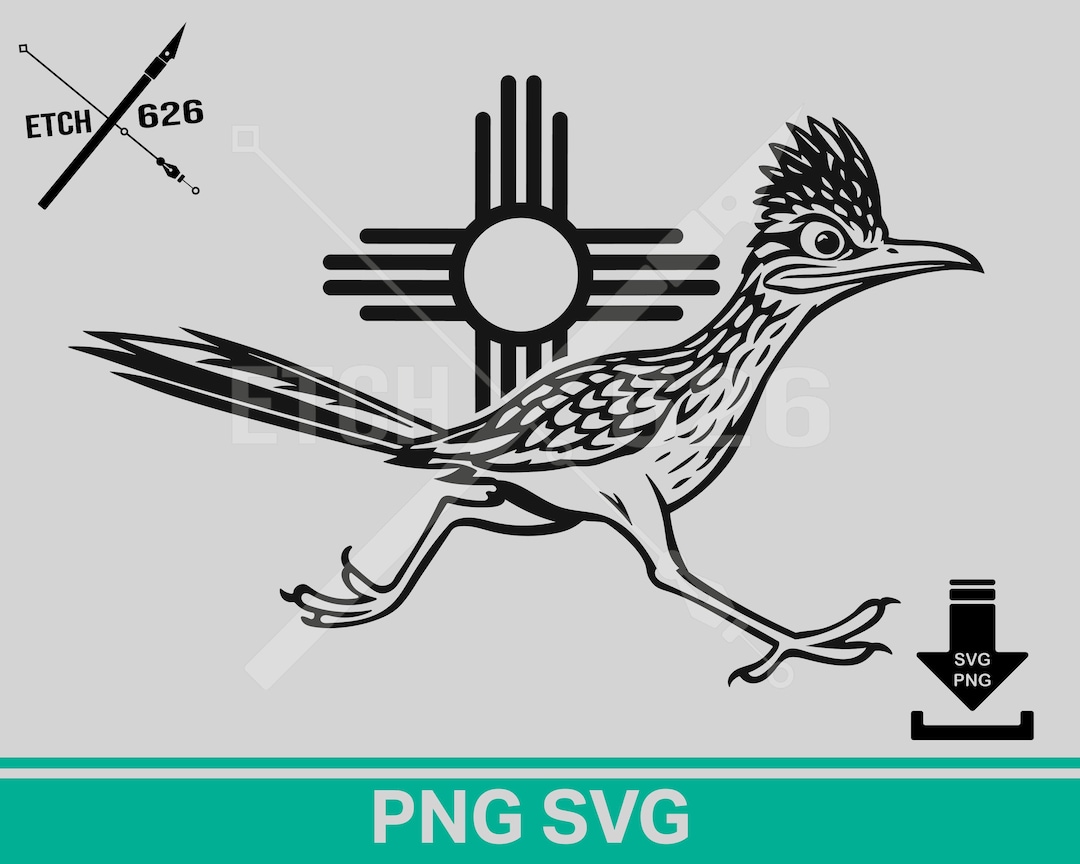NM Roadrunner With Zia Digital Download, New Mexico, Svg,png, Laser Cut ...