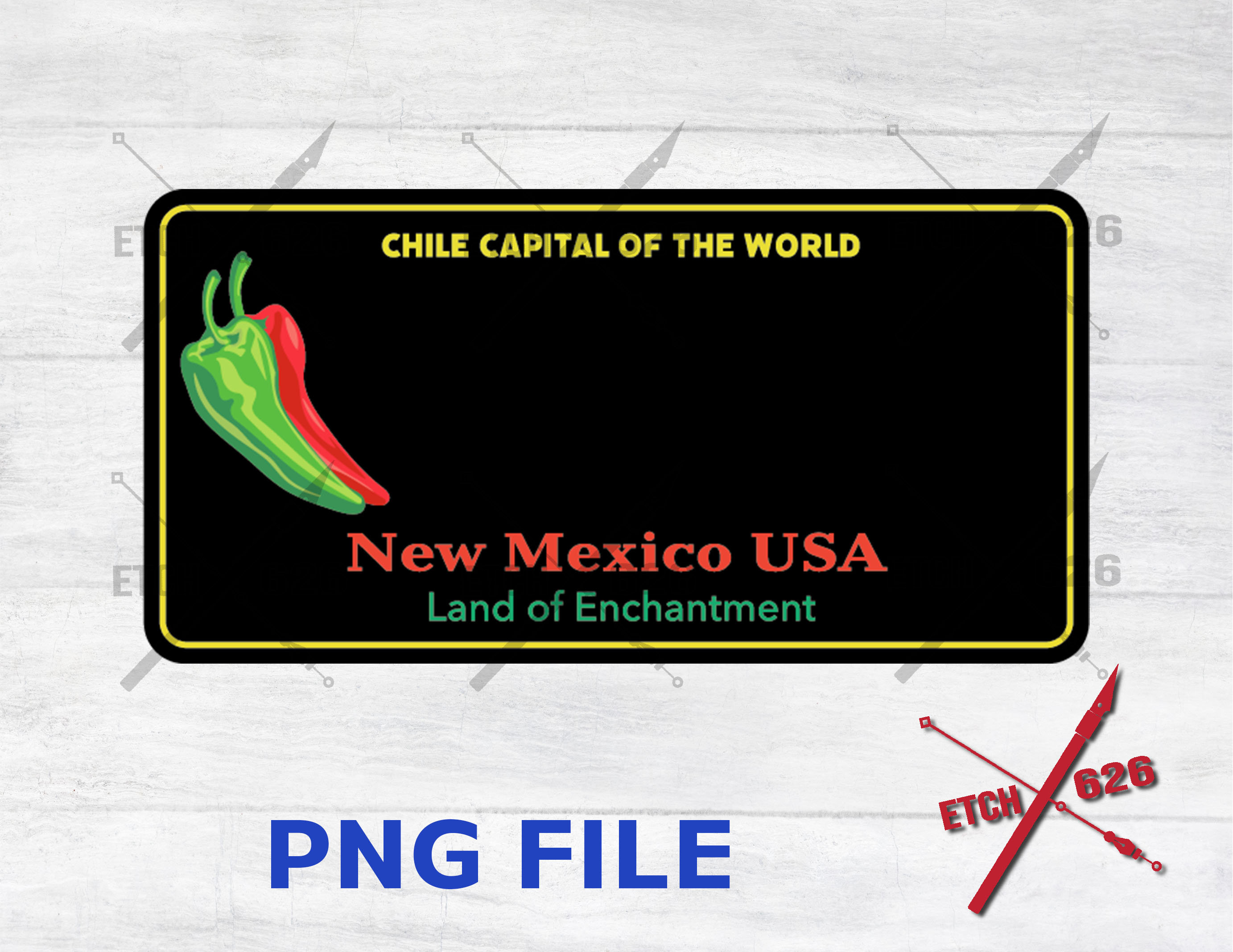 New Mexico Chile License Plate Digital Files, Cricut, Cnc, Silhouette ...
