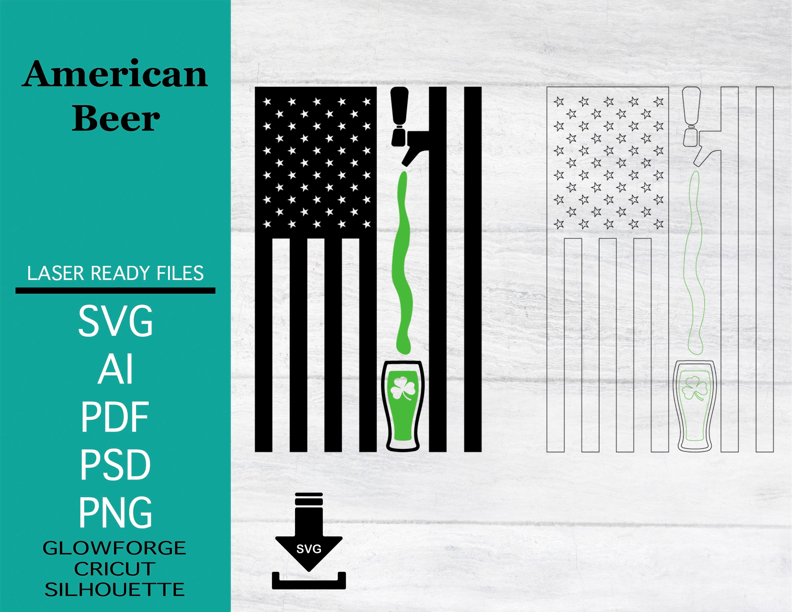 American Beer Digital File American Flag Beer Tap Download - Etsy